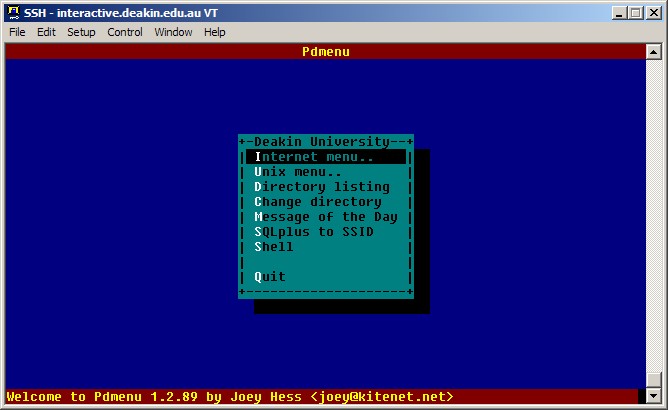 Menús de Administración en Unix/Linux