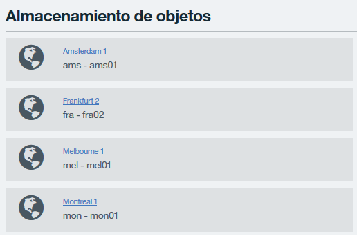 Creación de un Espacio Object Storage en Softlayer